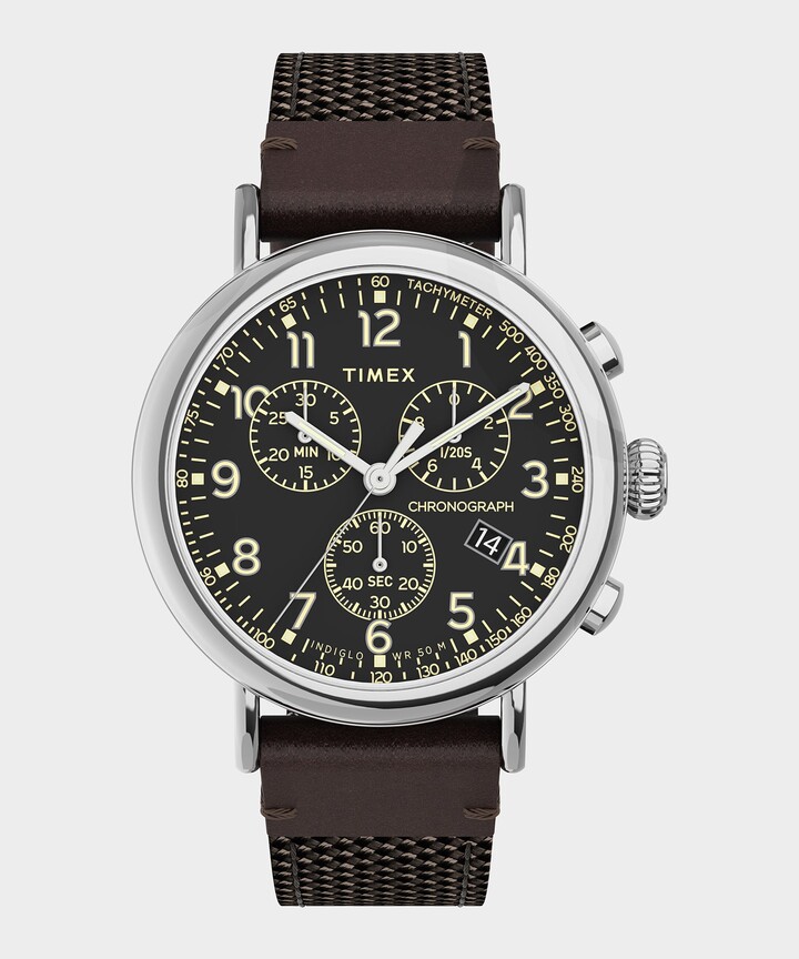 Timex Standard Chronograph 41mm in Brown - ShopStyle Watches