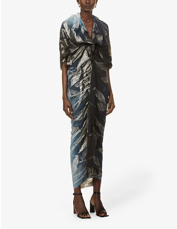 Omer Asim Toub abstract-print silk-blend maxi dress - ShopStyle