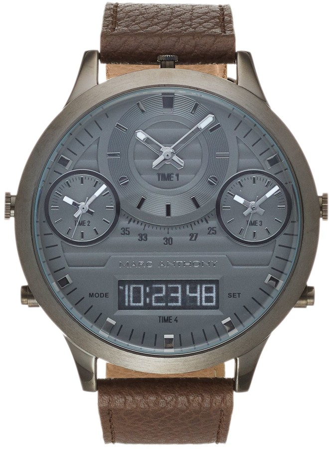 Marc Anthony Men's Keegan 4 Time Zone Analog-Digital Watch - FMDMA201 ...