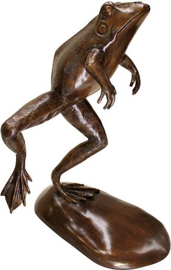 Design Toscano Giant Leaping, Spitting Frog Cast Bronze Garden Statue ...