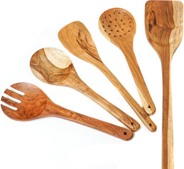 Rainforest Bowls 5-Pc Teak Wood Cooking Utensils Set - ShopStyle