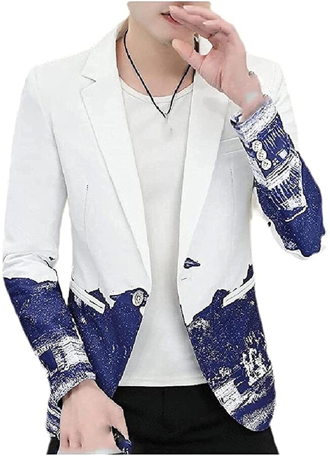 Mentaal Men's Gradient Ramp Floral Tailored Fit Vogue Long Sleeve ...