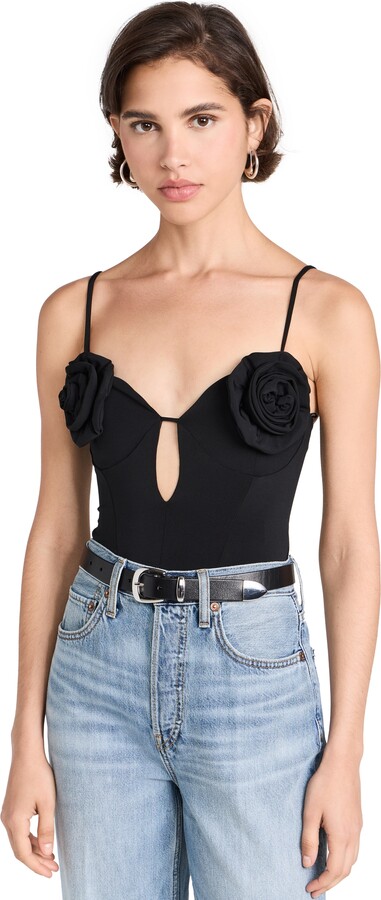 AFRM Tartine Seamed Thong Bodysuit with Rosette Bust - ShopStyle