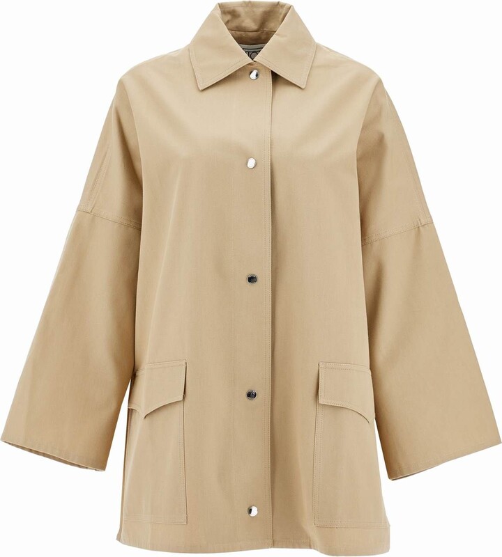 Totême maxi cotton overshirt jacket for - ShopStyle