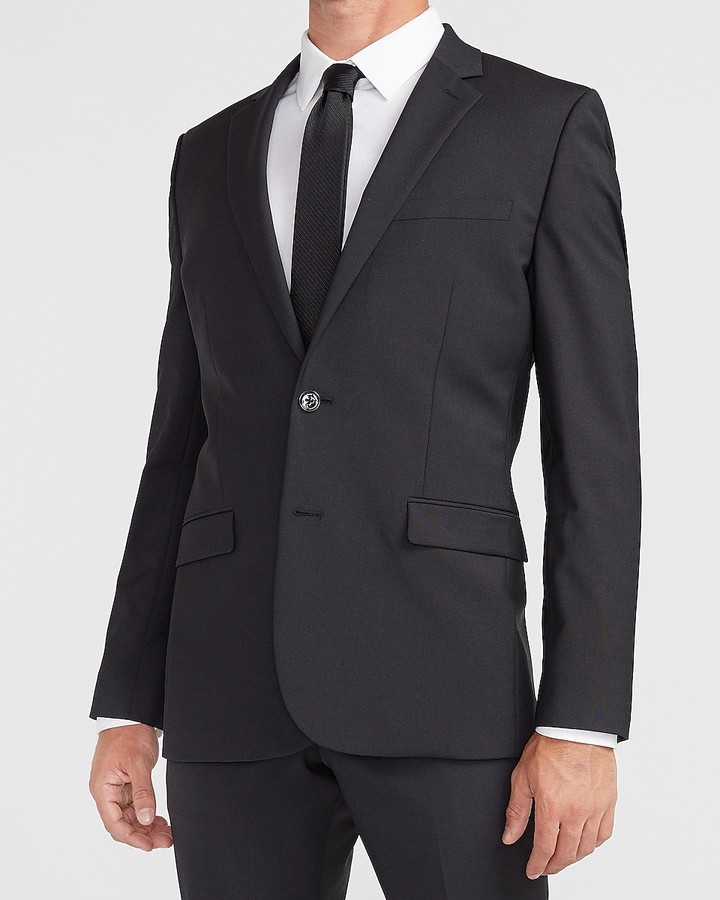Express Extra Slim Solid Black Modern Tech Suit Jacket - ShopStyle