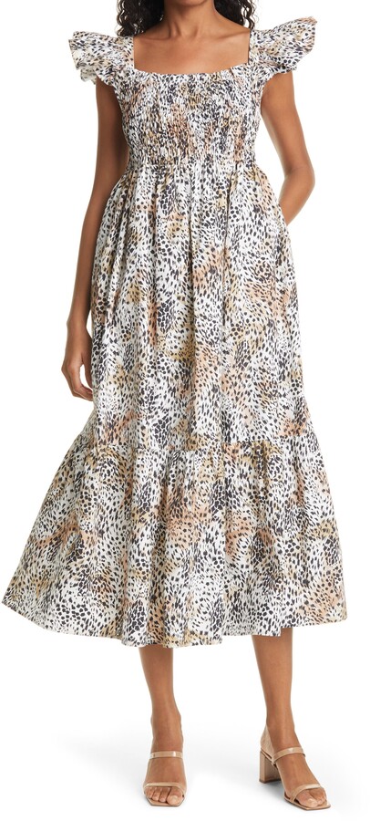 Sea Lana Leopard Print Smocked Midi Dress - ShopStyle