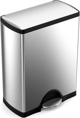 Cubiker 50 Liter / 13 Gallon Rectangular Kitchen Trash Can, Brushed ...