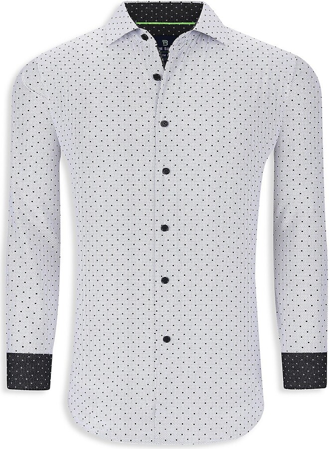 Tom Baine Slim Fit Dot Button Down Shirt - ShopStyle
