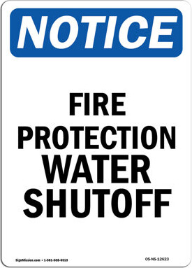 SignMission Fire Protection Water Shutoff Sign - ShopStyle Home Office