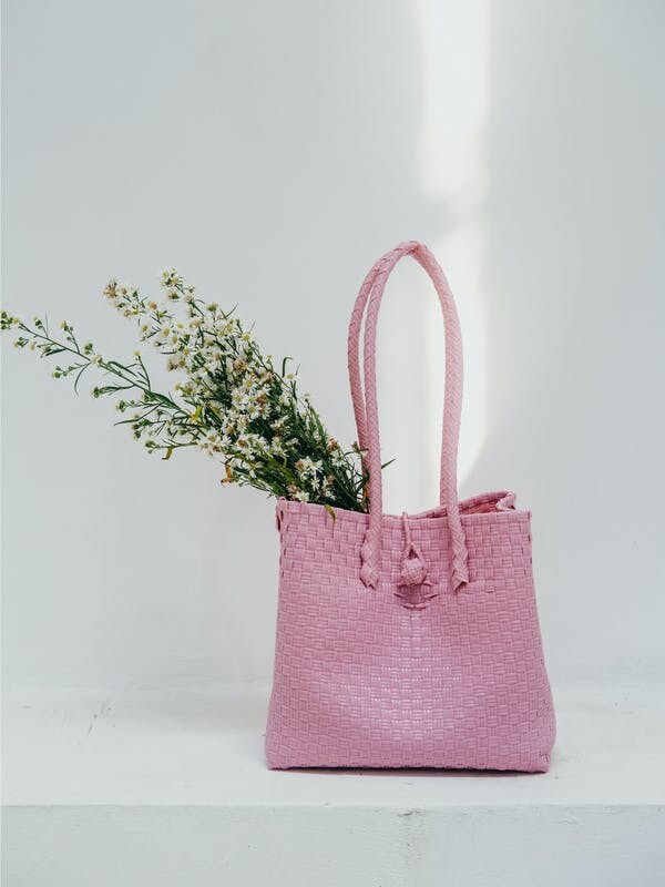 Pink Haley Darla Recycled Plastic Woven Tote - Bubblegum Pink - ShopStyle