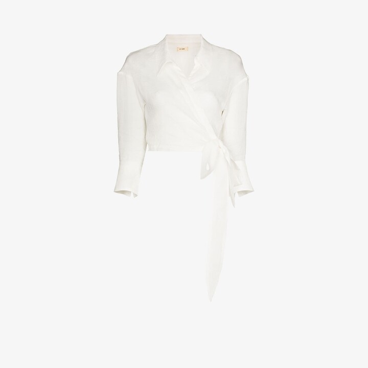 ST. AGNI Jan wrap top - ShopStyle Swimsuit Coverups