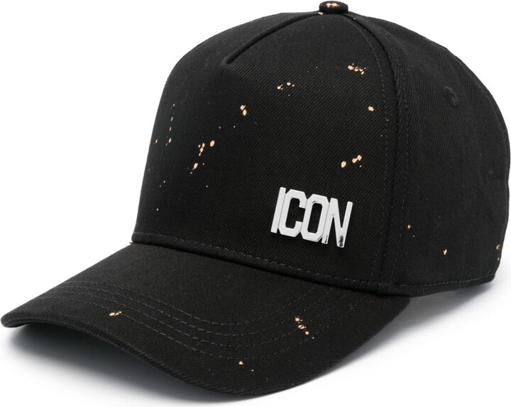 DSQUARED2 Logo-Plaque Paint-Splattered Cap - ShopStyle Hats
