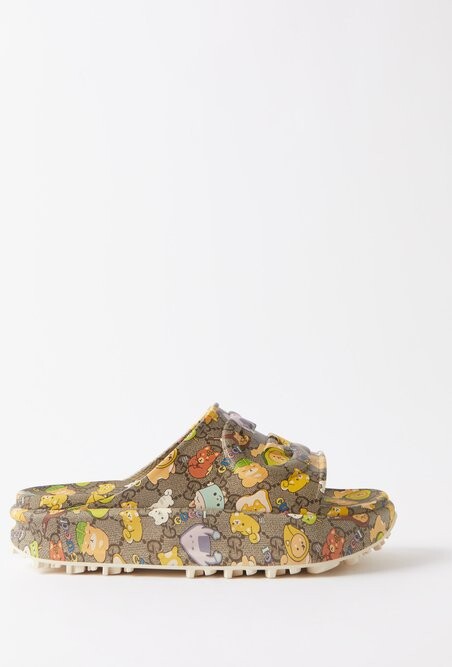 Gucci X Pikarar Miami Kawaii Rubber Flatform Slides - ShopStyle