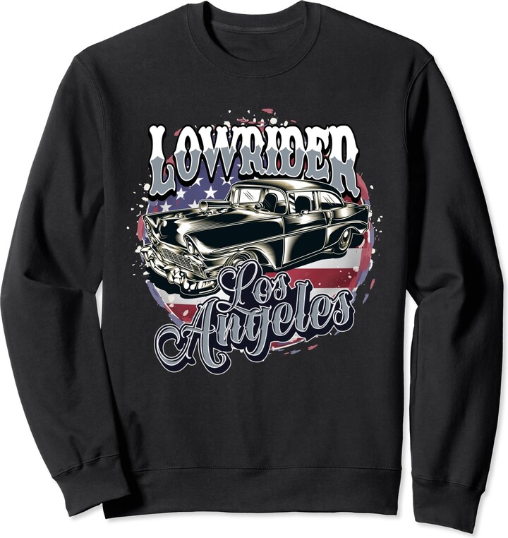 Vintage Hotrod Lowriders Latino La Chicano Cholo Chicano American Flag ...