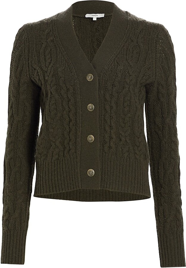 Vince Triple Braided Cable-Knit Cardigan - ShopStyle