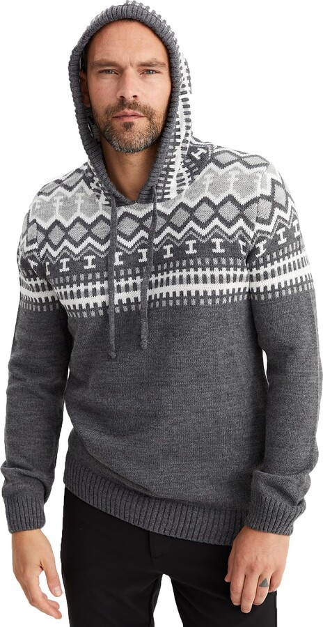 Leif Nelson Norwegian men's knitted jumper with hood - ShopStyle ...