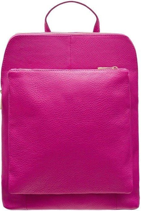 Sostter Fuchsia Soft Pebbled Leather Pocket Backpack - BRXIL - ShopStyle