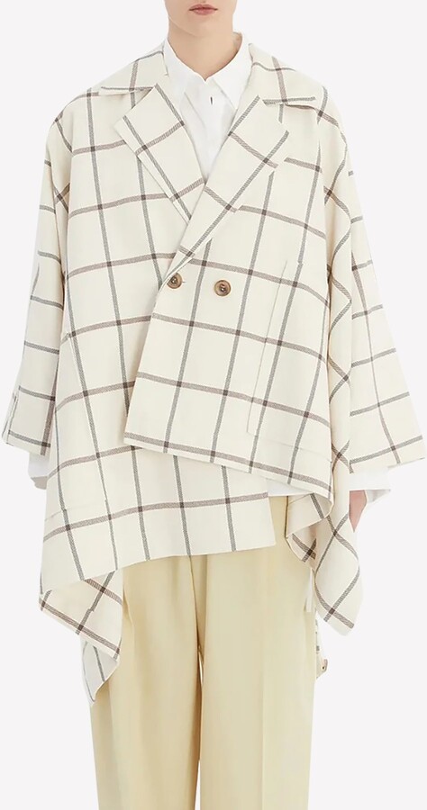 Rito Structure Checked Asymmetric Coat - ShopStyle