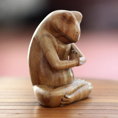 Trinx Carwile Asana Pose Yoga Frog Carved Wood Figurine - ShopStyle ...