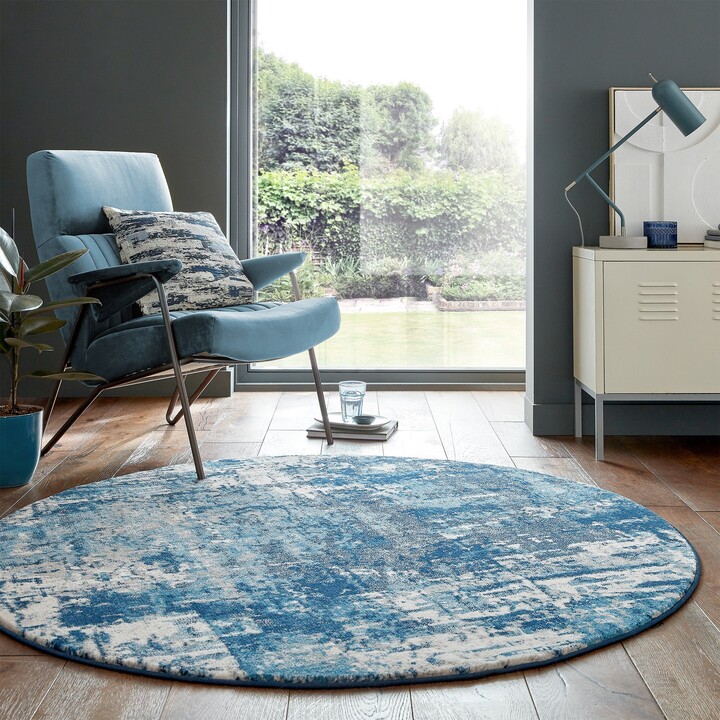 Dunelm Wonderlust Round Rug Wonderlust Dark Blue - ShopStyle