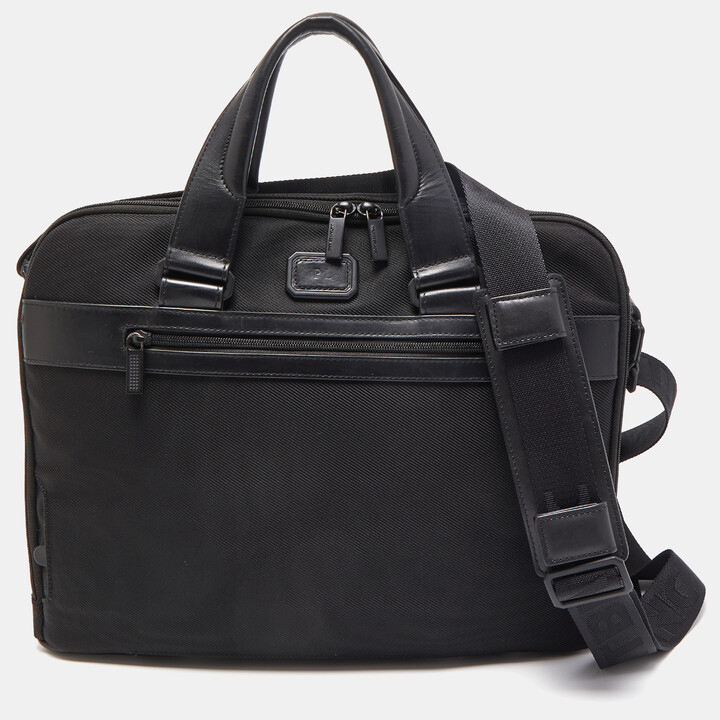 Montblanc Black Nylon and Leather My Nightflight Briefcase Bag - ShopStyle