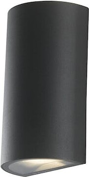 Intec Double Emission Zonda LED Outdoor Wall Light In Embossed Black ...