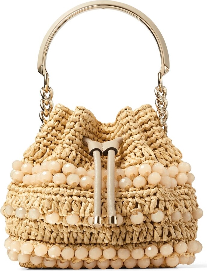 Jimmy Choo Bon Bon woven bucket bag - ShopStyle