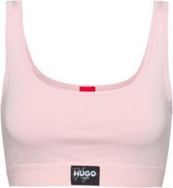 HUGO BOSS Stretch-cotton bralette with new-season logo label ...