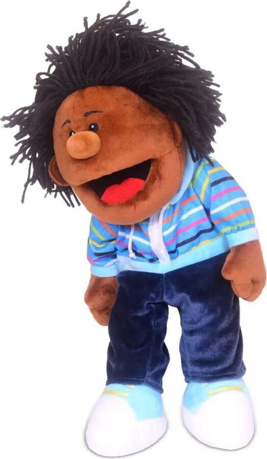 Fiesta Crafts Boy (dark skin) Hand Puppet with Moving Mouth & Arms ...