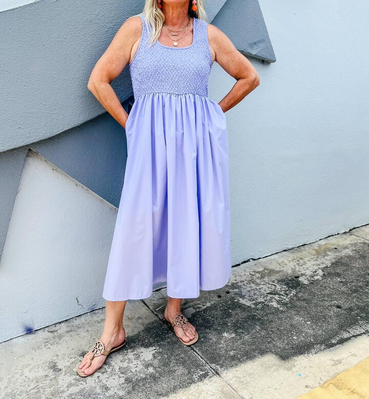 Entro There She Goes Midi Dress In Periwinkle - ShopStyle