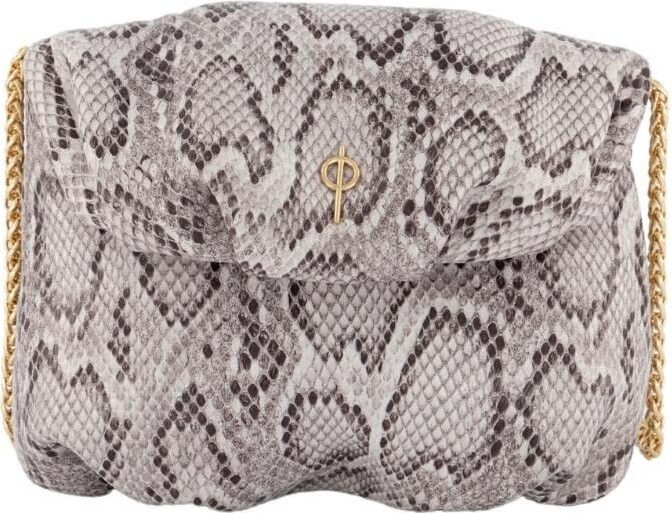 Otrera Women's Baby Snake Shiny Leda Grey - Leather Cossbody ...