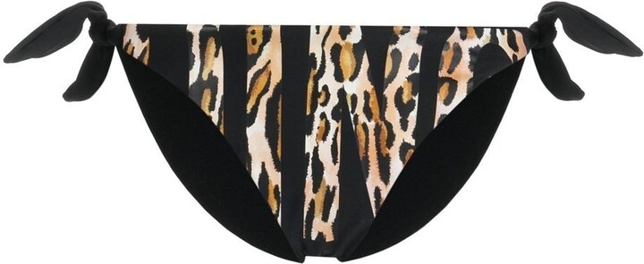 Moschino Cheetah Print Bikini Bottom Shopstyle Two Piece Swimsuits