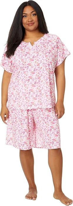 Karen Neuburger Plus Size Short Sleeve Bermuda PJ (Summer Leo) Women's ...