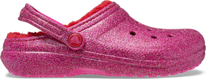 Crocs Toddler Classic Lined Pink Glitter Clog - ShopStyle Girls' Shoes