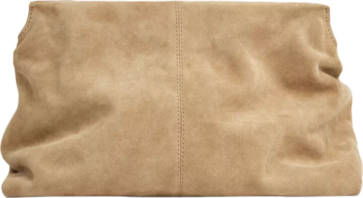 Flattered Clay Suede Oversized Clutch Bag - ShopStyle