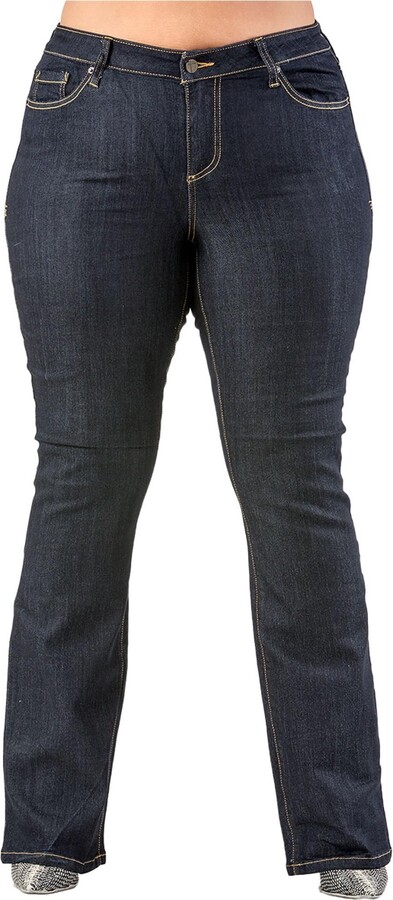 Standards & Practices Plus Size Basic 5-Pocket Style Slim Bootcut Jeans ...