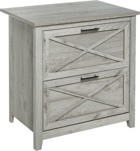 HOMCOM Retro Wooden 2-Drawer Lateral File Chest Cabinet Pedestal for ...