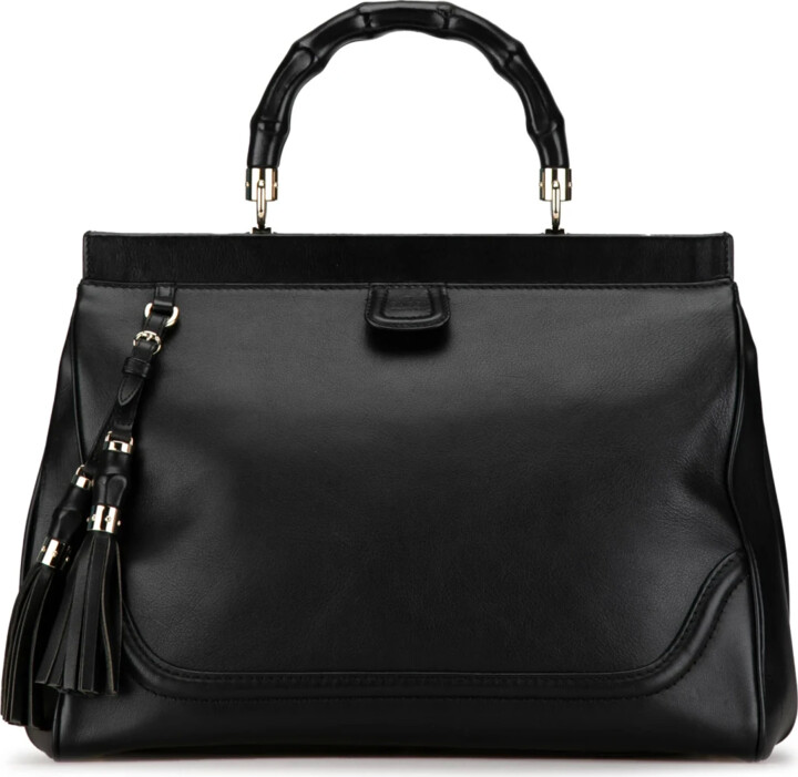 Gucci Bamboo leather handbag - ShopStyle Shoulder Bags