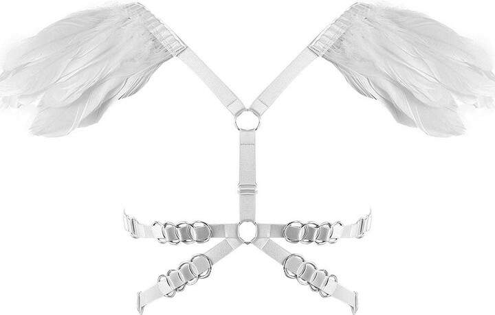 BANSSGOTH Women's Punk Gothic Feathers Epaulettes Wings Full Body ...