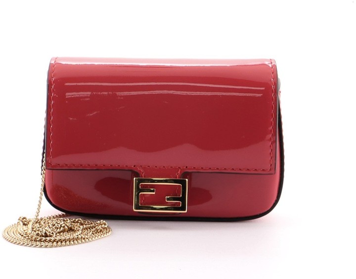 Fendi Chain Baguette Charm Bag Leather Nano - ShopStyle