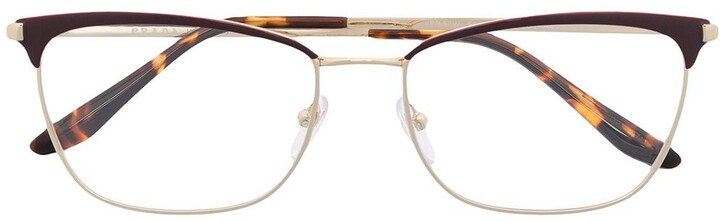 Prada Square-Frame Clear-Lens Glasses - ShopStyle Sunglasses