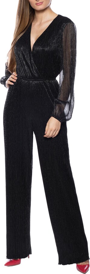 Marina Metallic Surplice Jumpsuit - ShopStyle