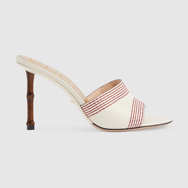 Gucci Women's slide sandal with bamboo heel - ShopStyle