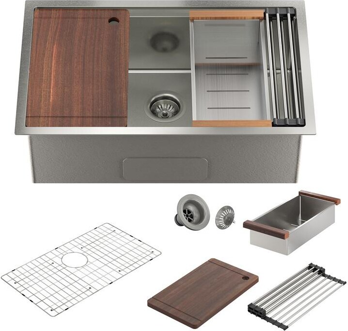 Casainc 32inch L X 19inch W Single Bowl Stainless Steel Undermount ...