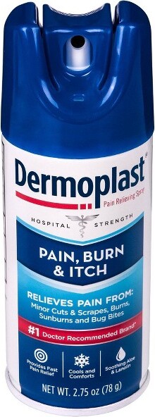 Dermoplast Pain Relief Spray for Minor Cuts, Burns and Bug Bites - 2 ...