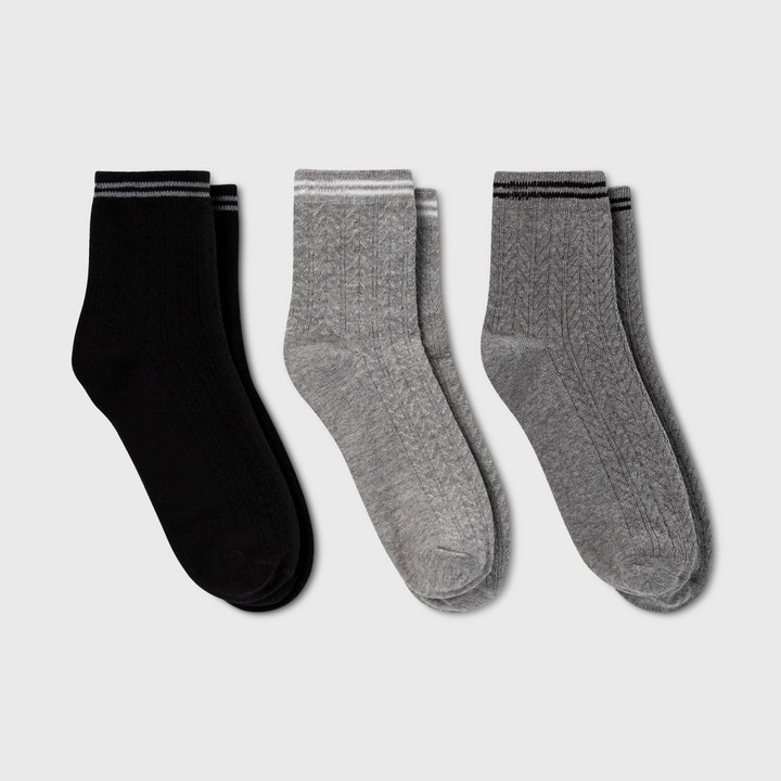 Universal Thread Women' 3pk Cable Knit Ankle ock - Univeral ThreadTM 4 ...