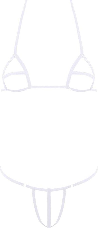Choomomo Women's Extreme Sexy Halterneck Micro Bikinis Set Crotchless ...