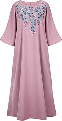 Haitpant Female Middle East Arabian Plus Size Robe Pink Embroidered ...
