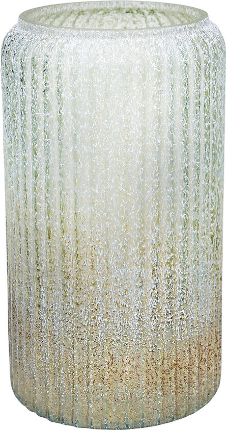 Ivyline 30cm Tall Frosted Ribbed Glass Vase - ShopStyle