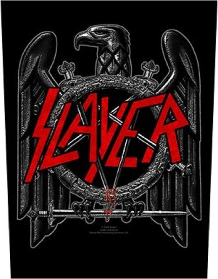 Slayer Back Patch Black Eagle Band Logo new Official Black 36cm x 29cm ...